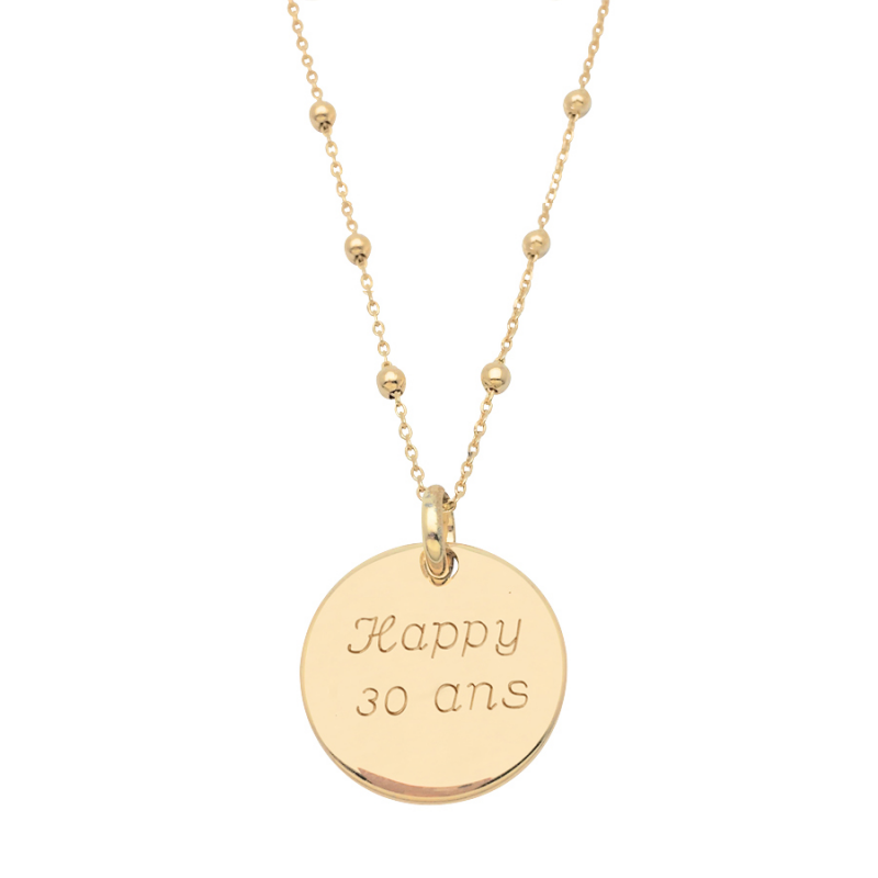 collier médaille personnalisée chaine perlée collier médaille personnalisée chaine perlée